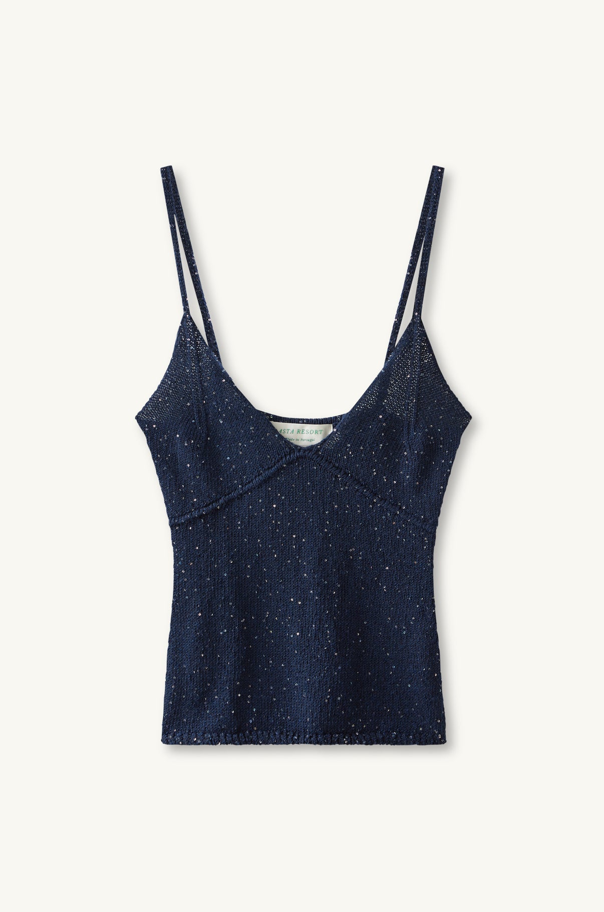 Carolina Camisole - Navy Blue Sequin – ASTA RESORT